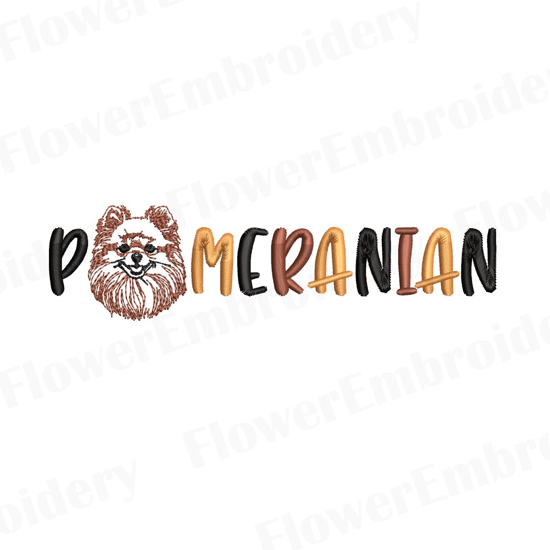 Pomeranian Machine Embroidery Design I Love Dog Machine Embroidery Dog ...