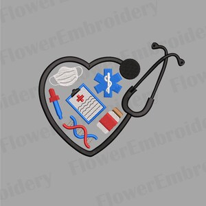 Nurse Machine Embroidery Design Medical Design Stethoscope Embroidery ...