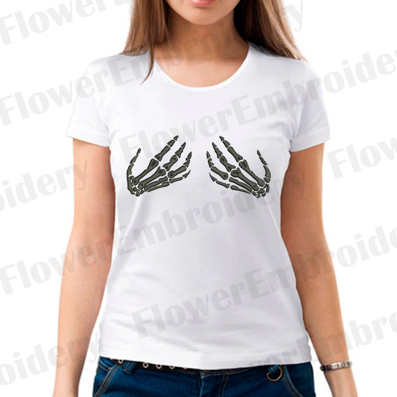 Skeleton Hand Embroidery Design Skeleton Bra Embroidery Design Day of ...