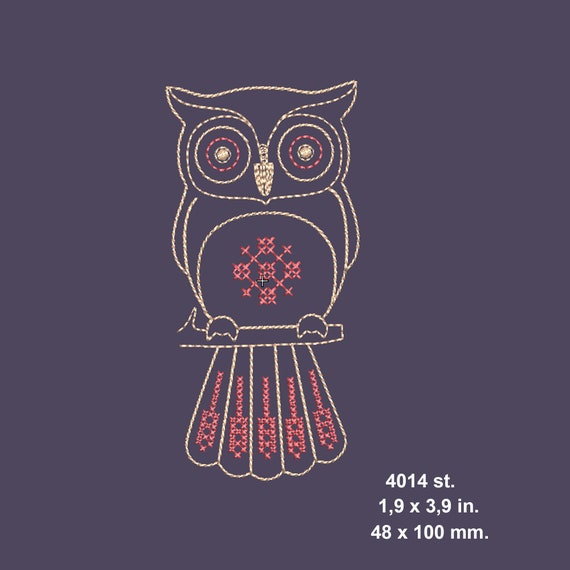Owl Machine Embroidery Design INSTANT DOWNLOAD Owl Design | Etsy