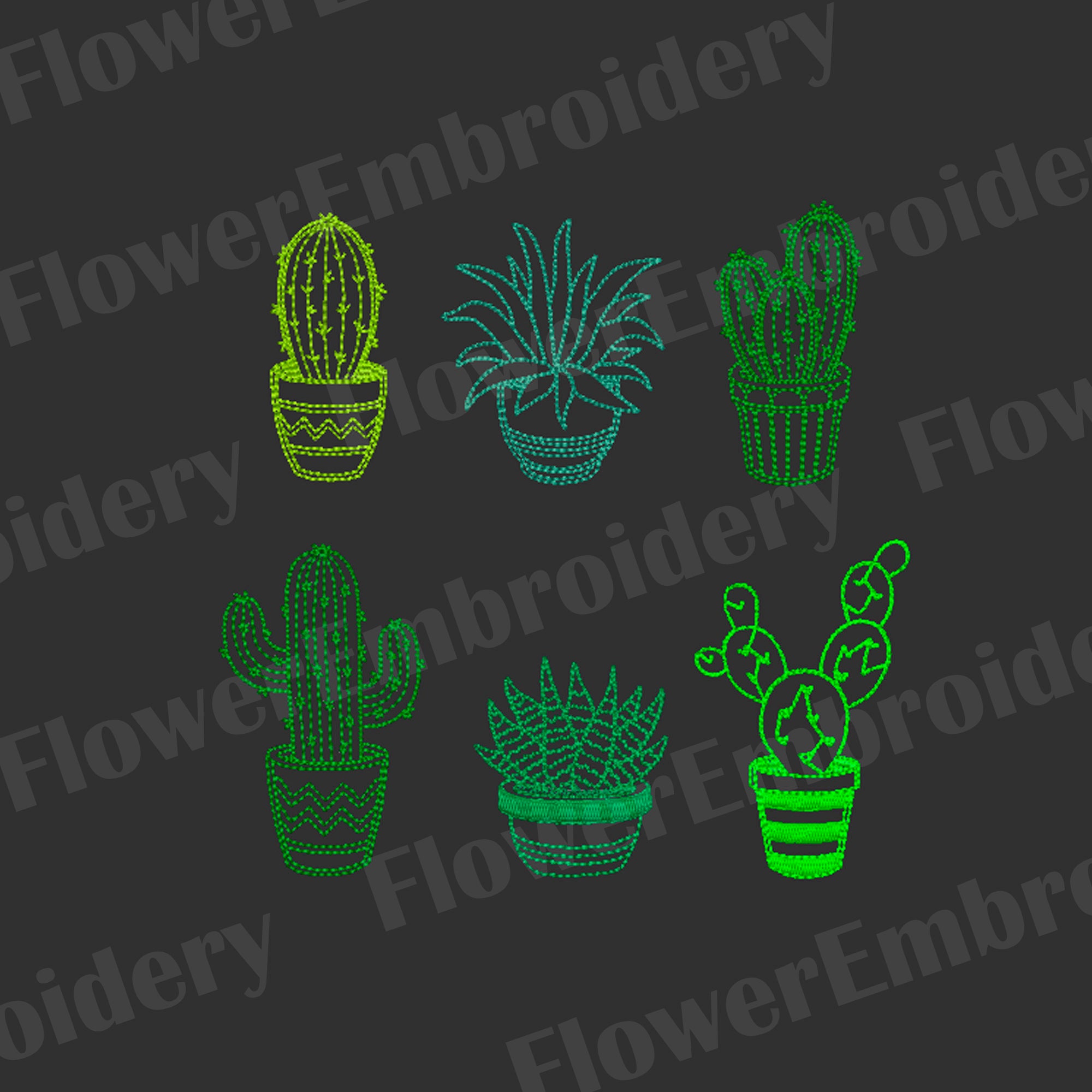 Cactus Embroidery Design Plant Embroidery Design Embroidery - Etsy