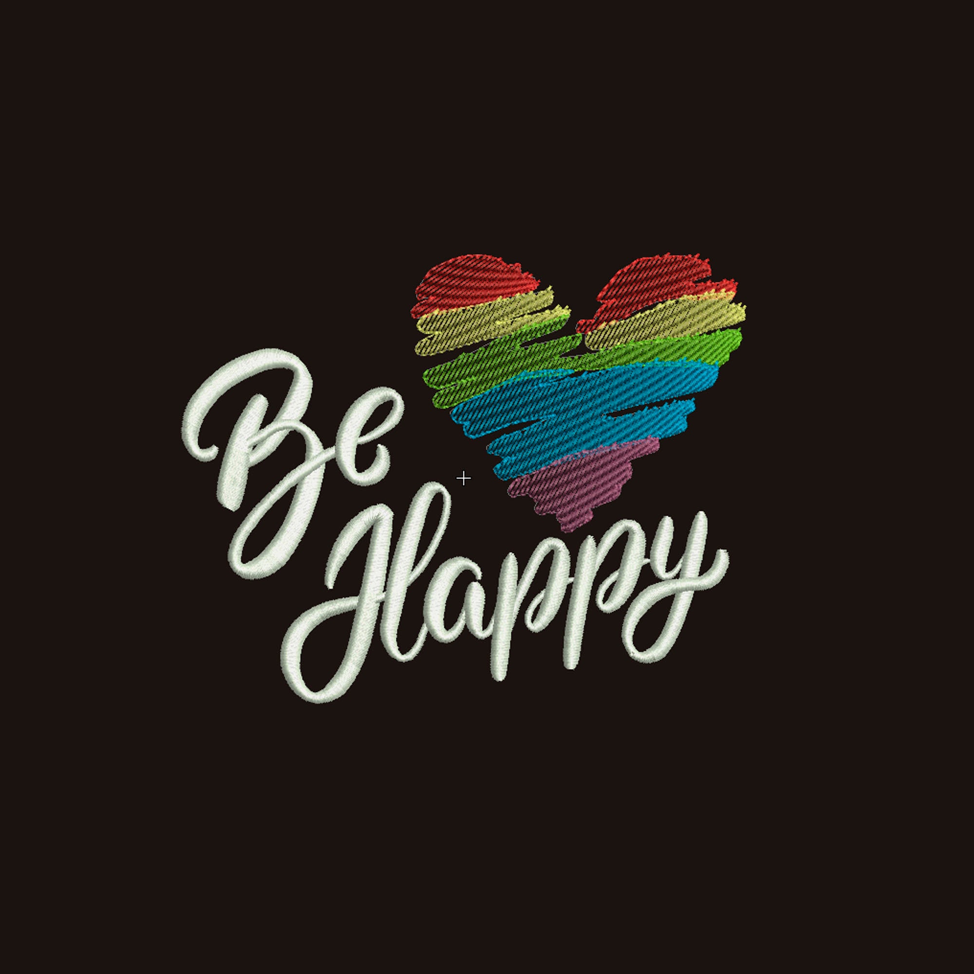 Be Happy Machine Embroidery Design Happy Embroidery Digital | Etsy