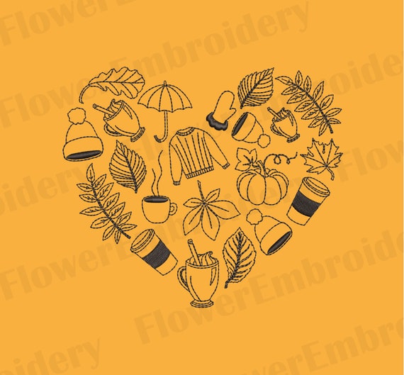 Hello Fall Machine Embroidery Design Pumpkin Pes File Welcome - Etsy