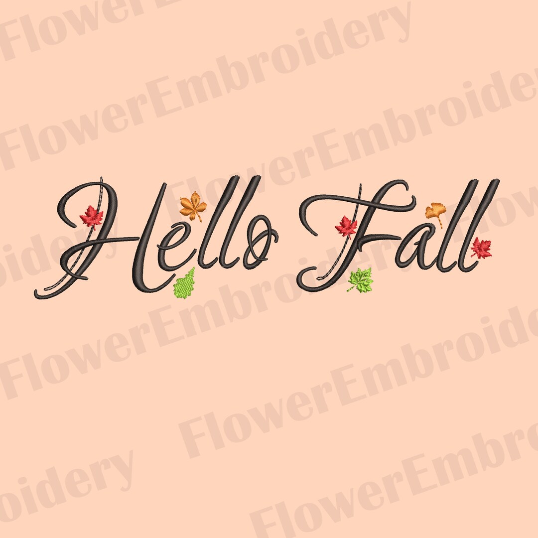 Hello Fall Machine Embroidery Design: Autumn Decor (digital Download ...