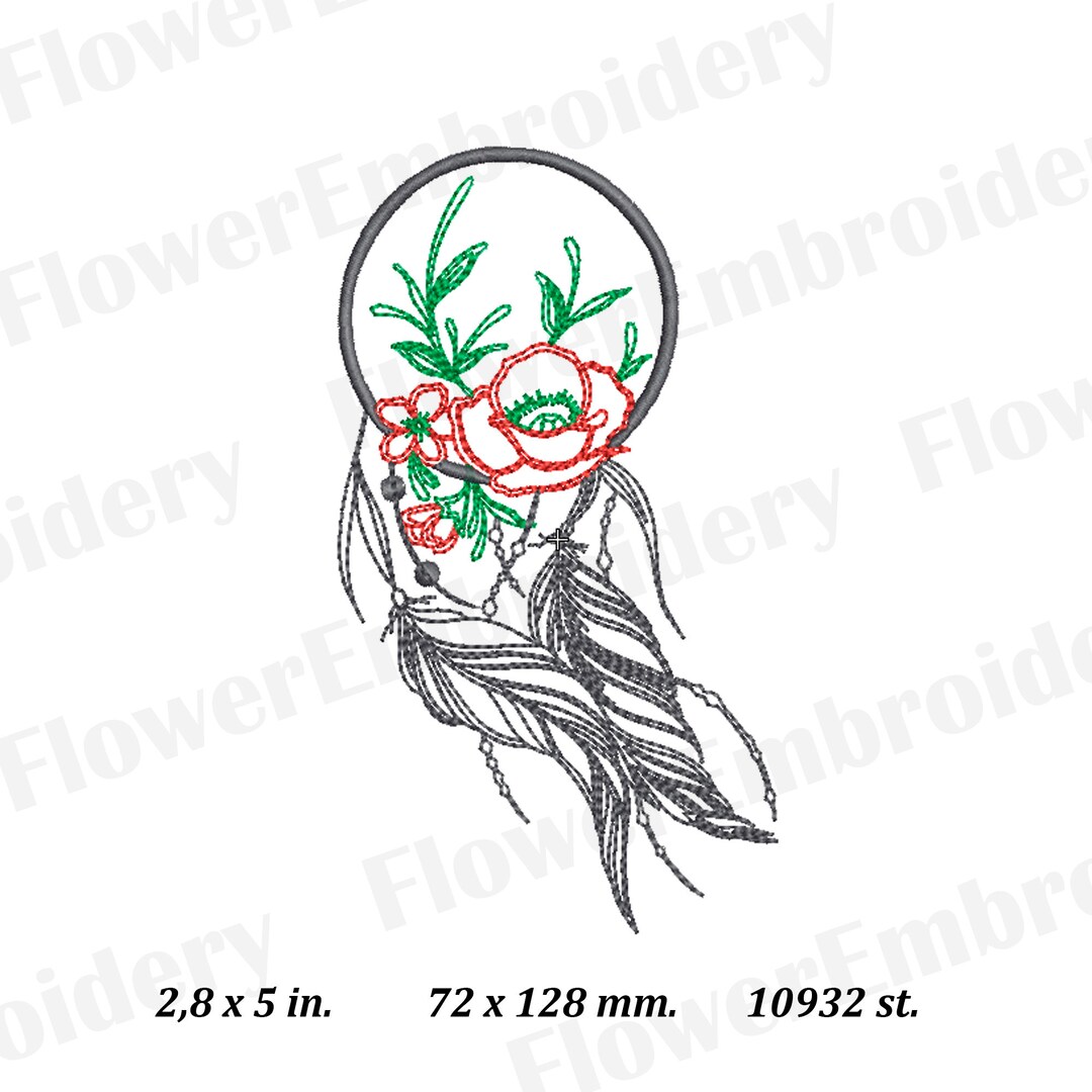 Dream catcher machine à broder design Boho style dreamcatcher Willow ...