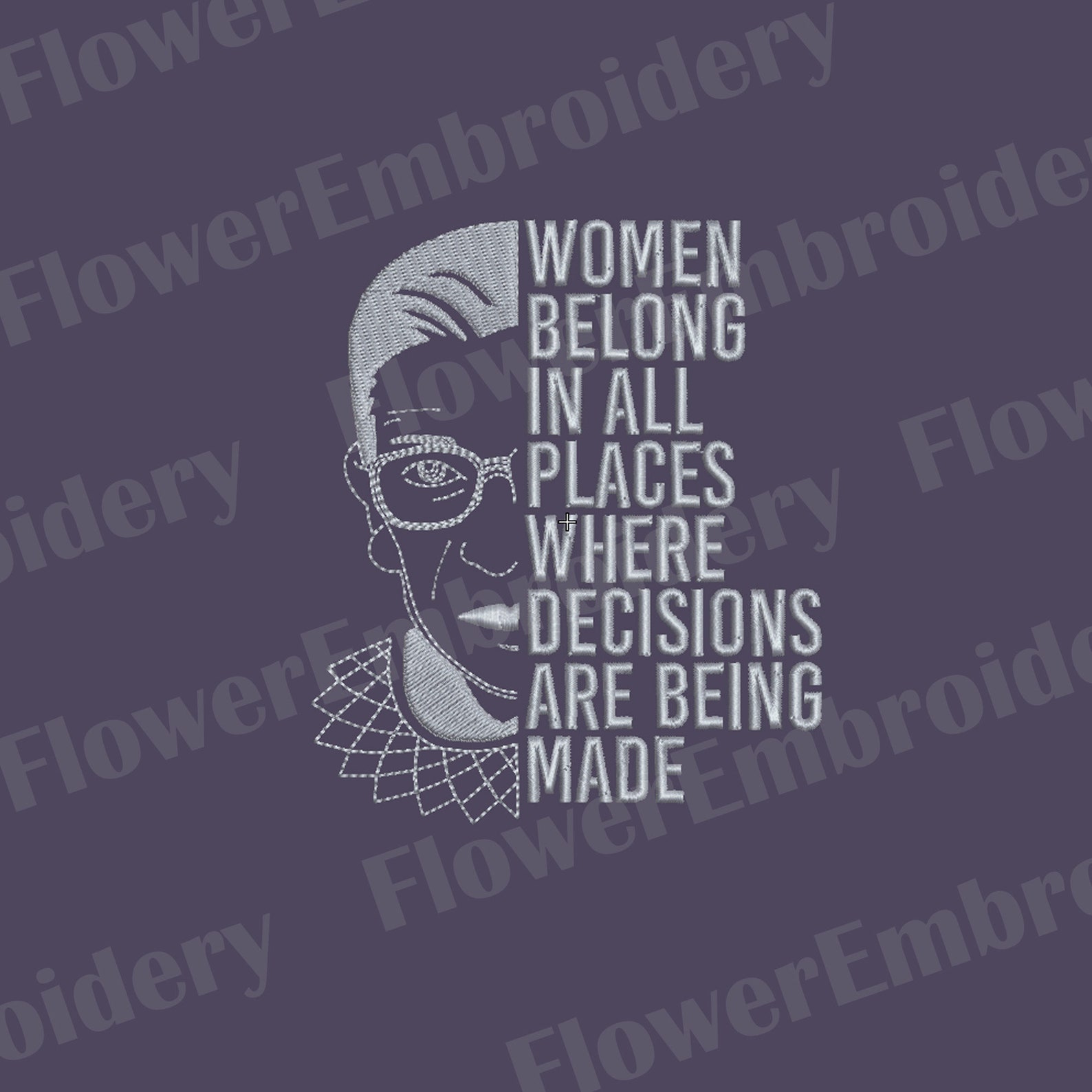 Ruth Bader Ginsburg Embroidery Design Nasty Woman Feminist - Etsy