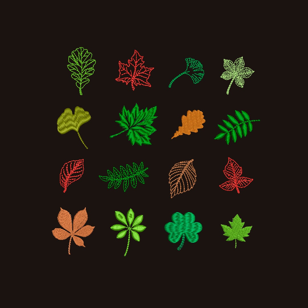 Autumn Leaf Machine Embroidery Designs: 16 Leaf Stitch Files - Etsy
