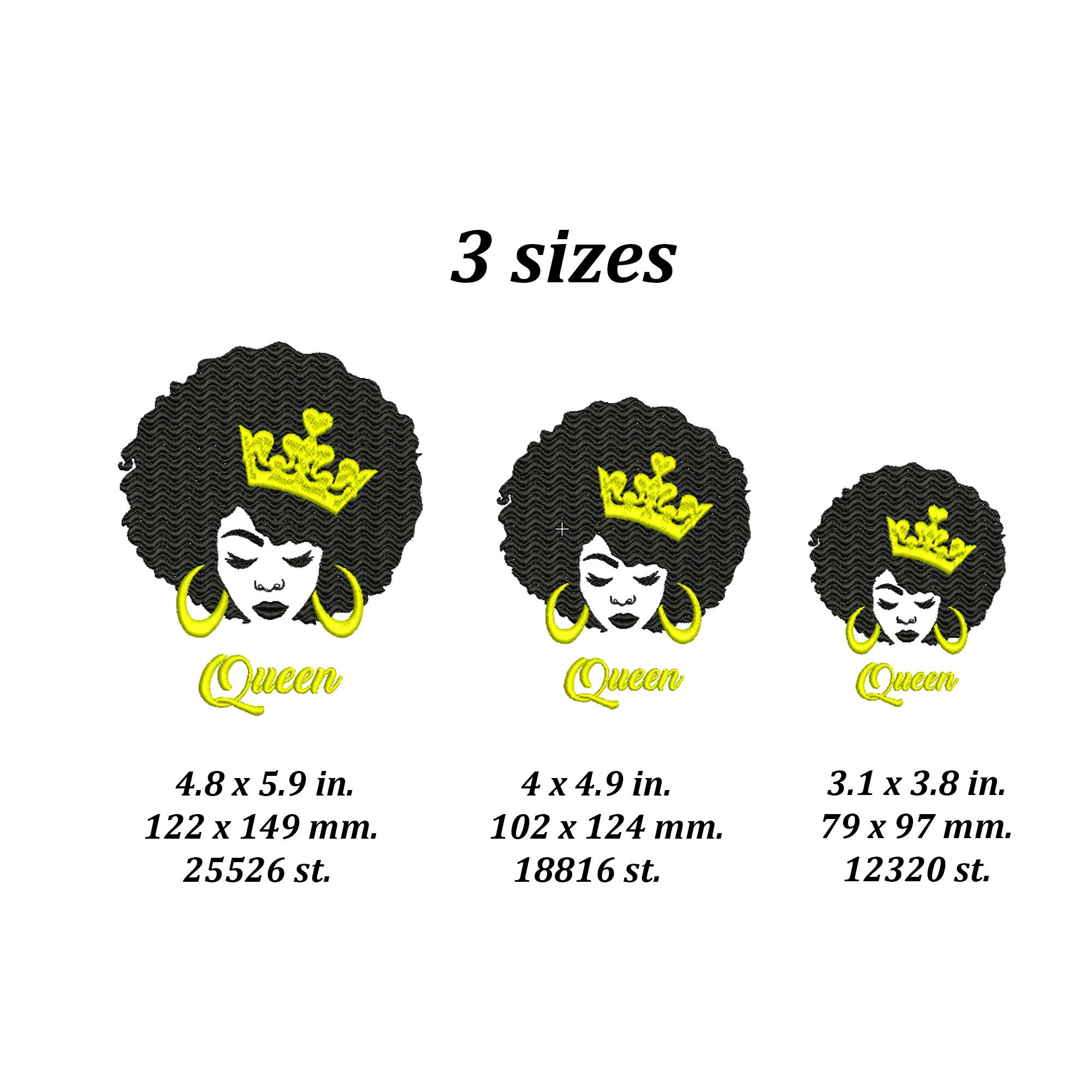 Black Queen Embroidery Design African American Embroidery - Etsy