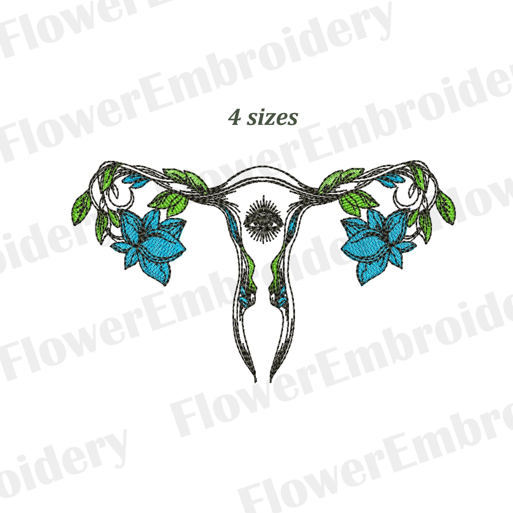 Uterus Embroidery Design Uterus in Flowers Embroidery Woman - Etsy Canada