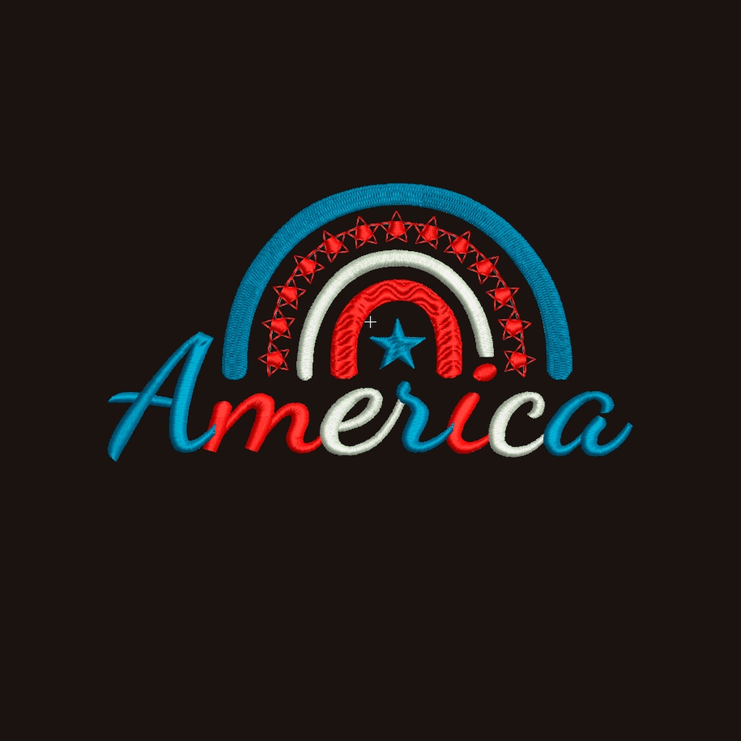 USA Embroidery Designs America Rainbow Design 4x4 Embroidery Designs ...
