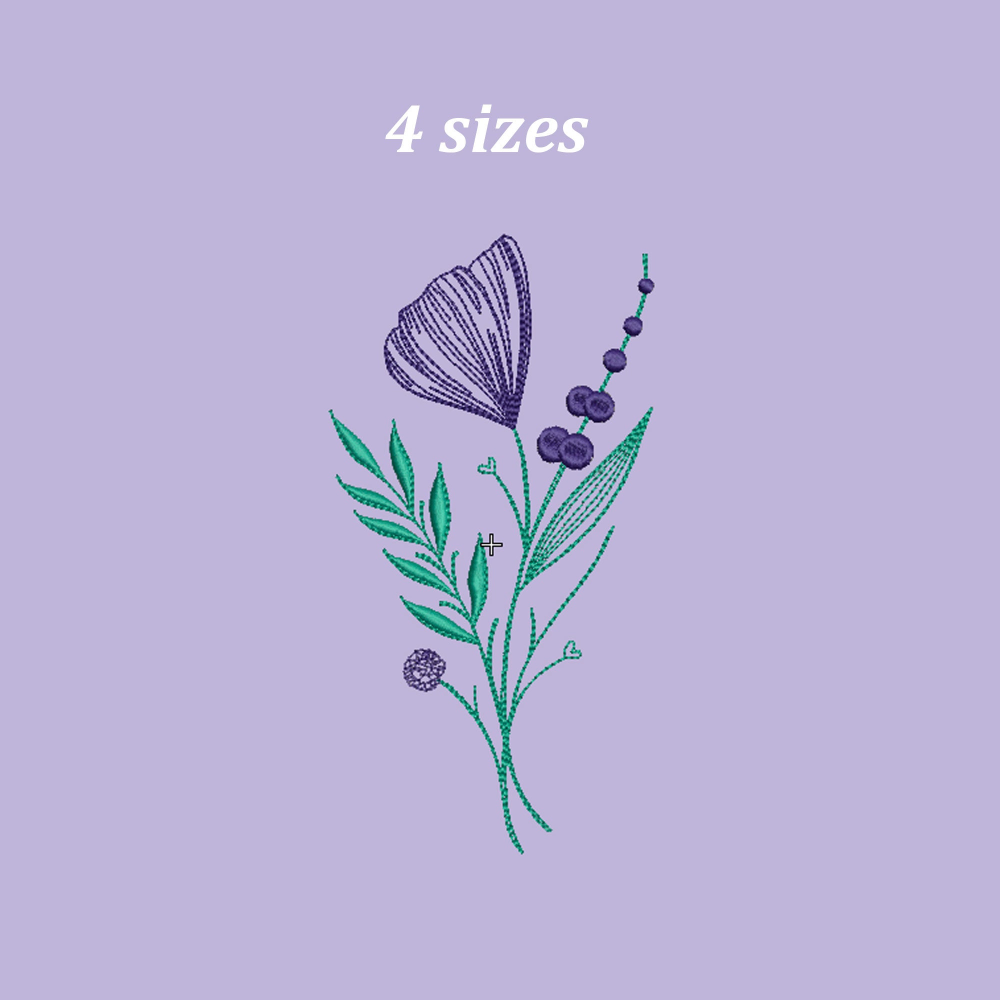 Simple Flower Embroidery Machine Wildflower Embroidery Design | Etsy