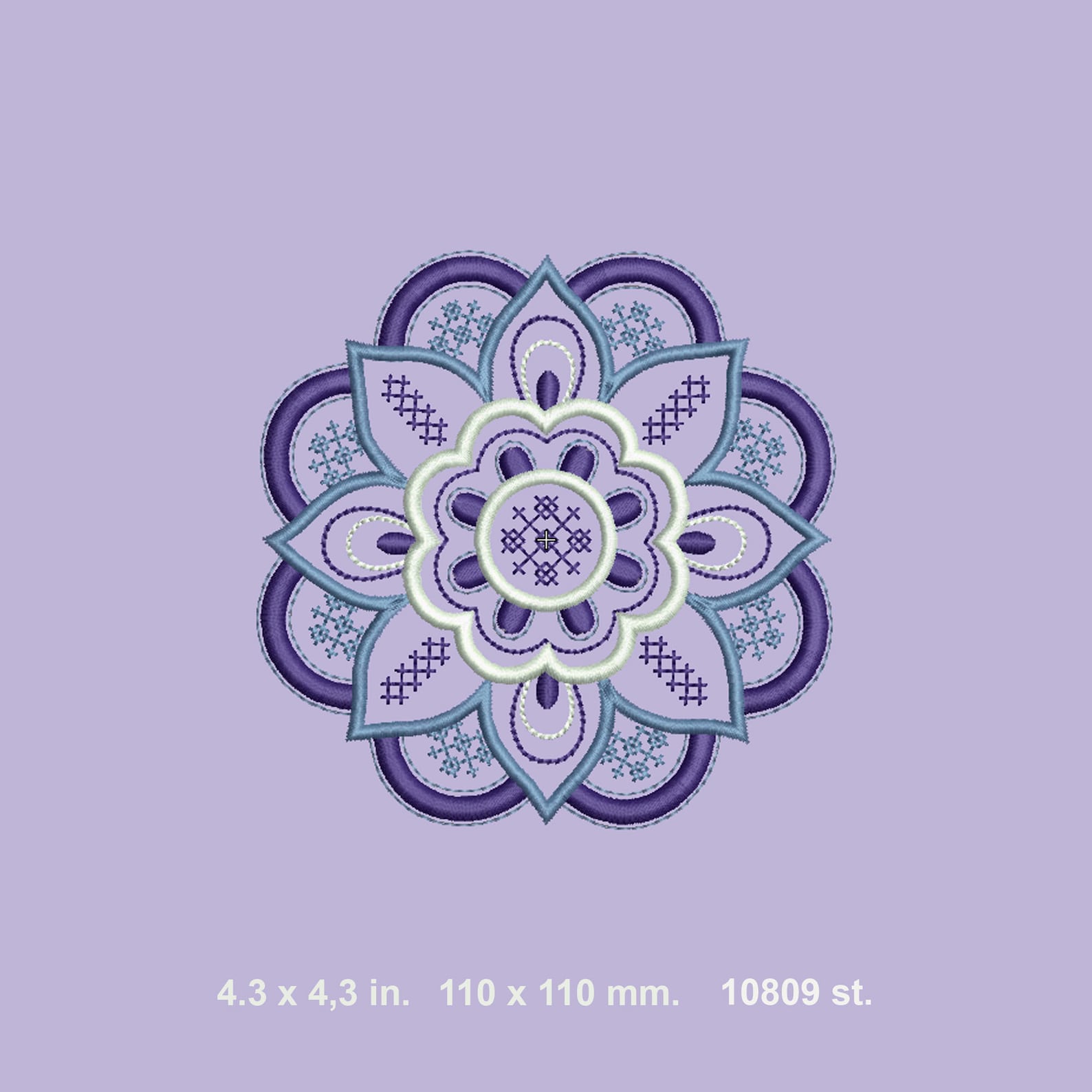 Floral mandala embroidery design Mandala machine embroidery | Etsy