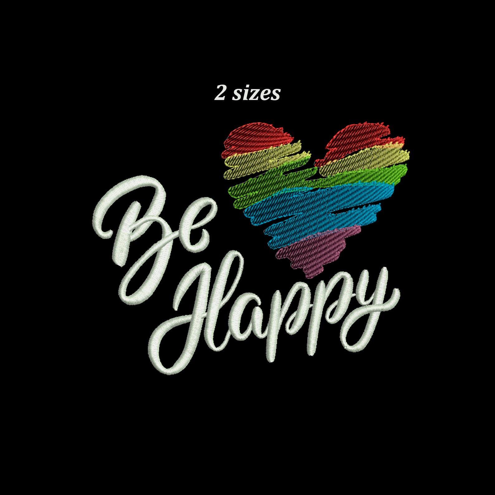 Be Happy Machine Embroidery Design Happy Embroidery Digital | Etsy