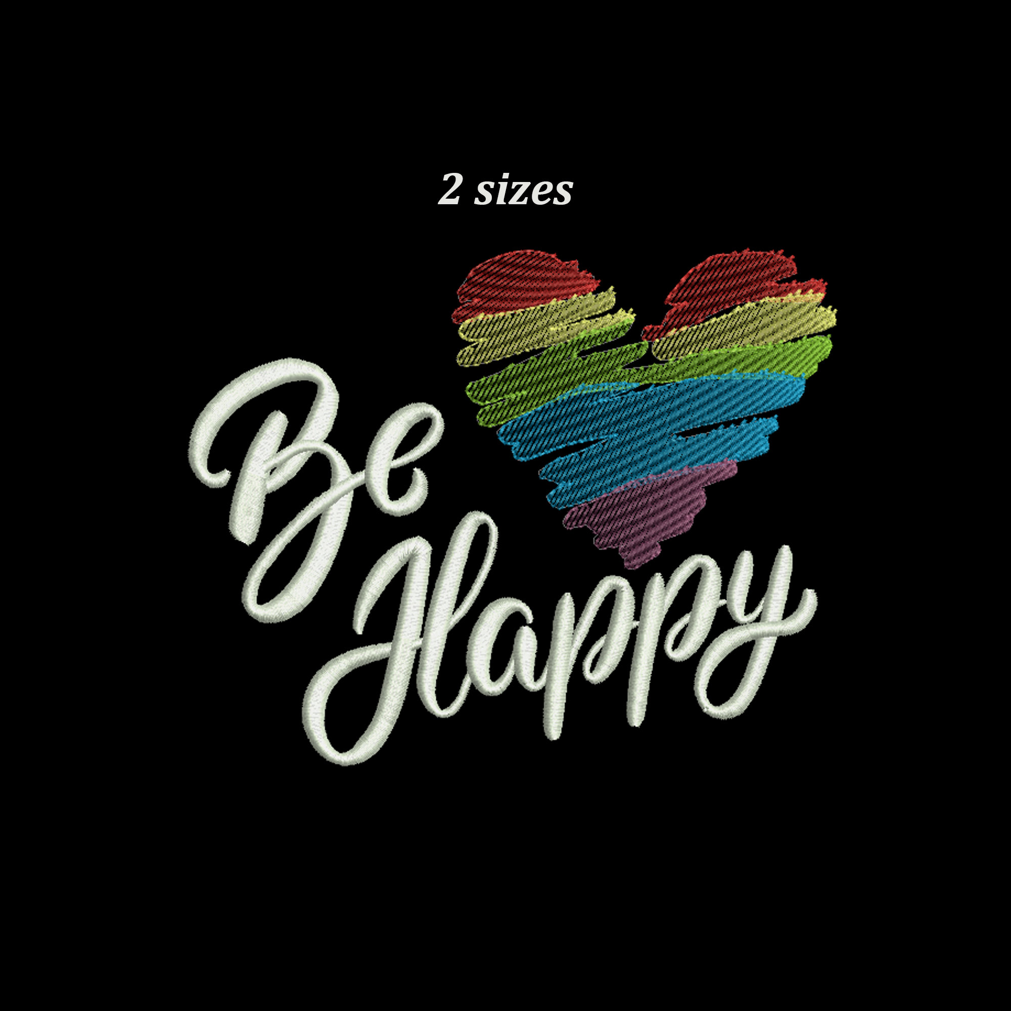 Be Happy Machine Embroidery Design Happy Embroidery Digital | Etsy