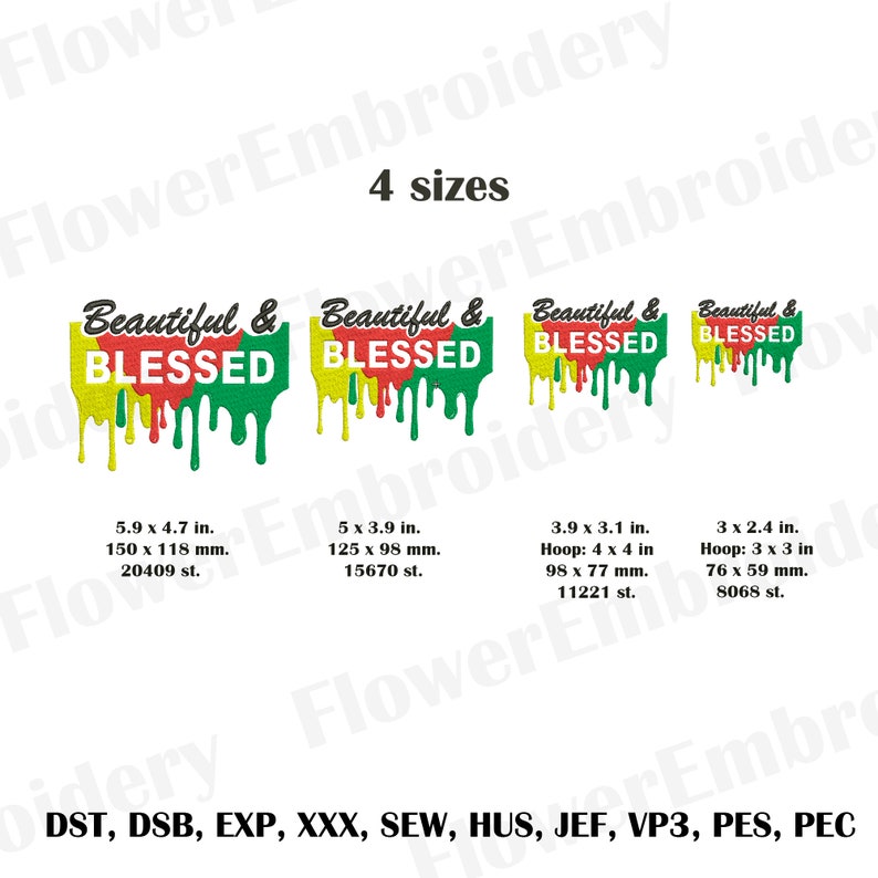 Beautiful & Blessed Machine Embroidery Design Pretty Dope - Etsy