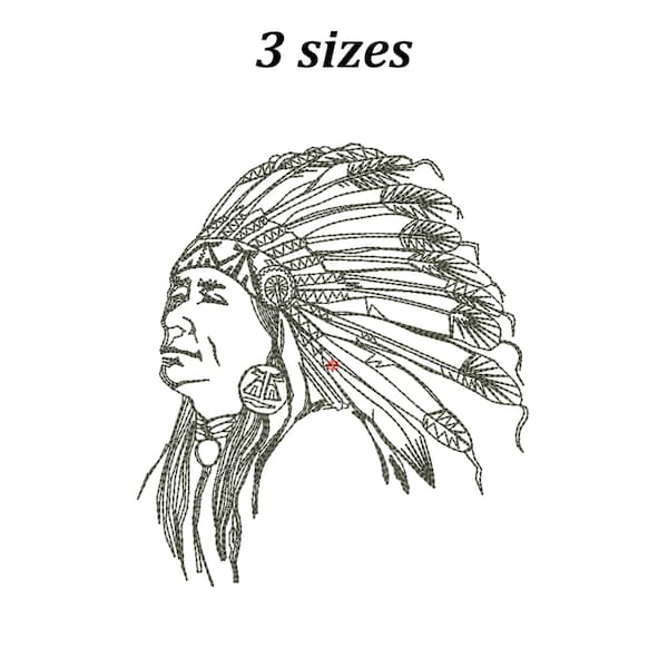 Indian Chief Embroidery - Etsy