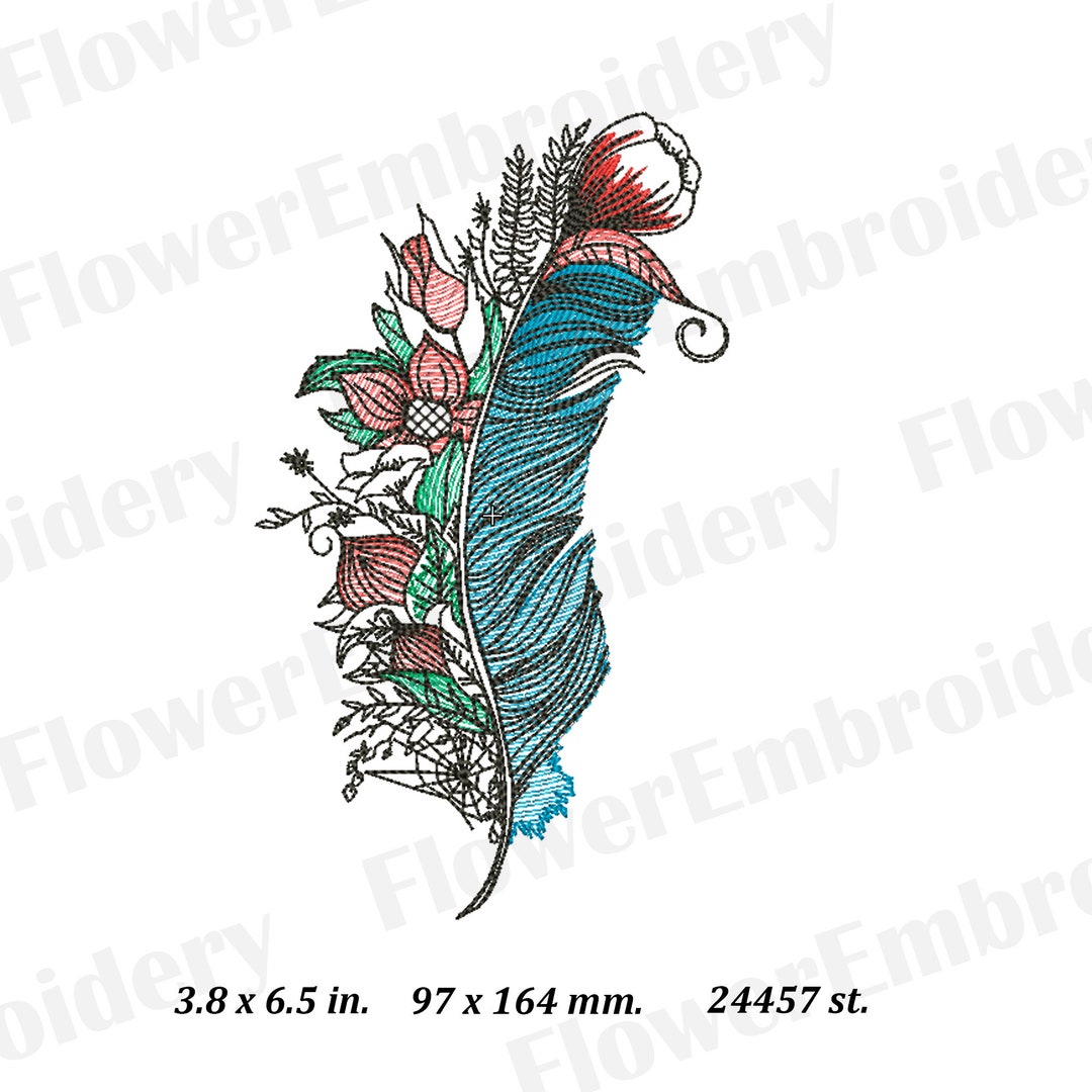 Feather Machine Embroidery Design Feather Design Embroider Shirt Sewing ...