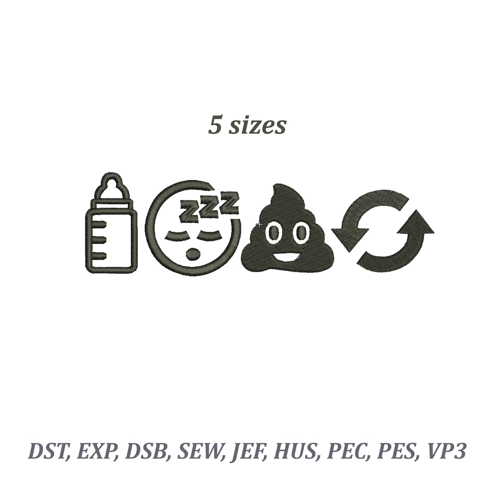 Eat Sleep Poop Repeat Poop Embroidery Design Files Baby - Etsy