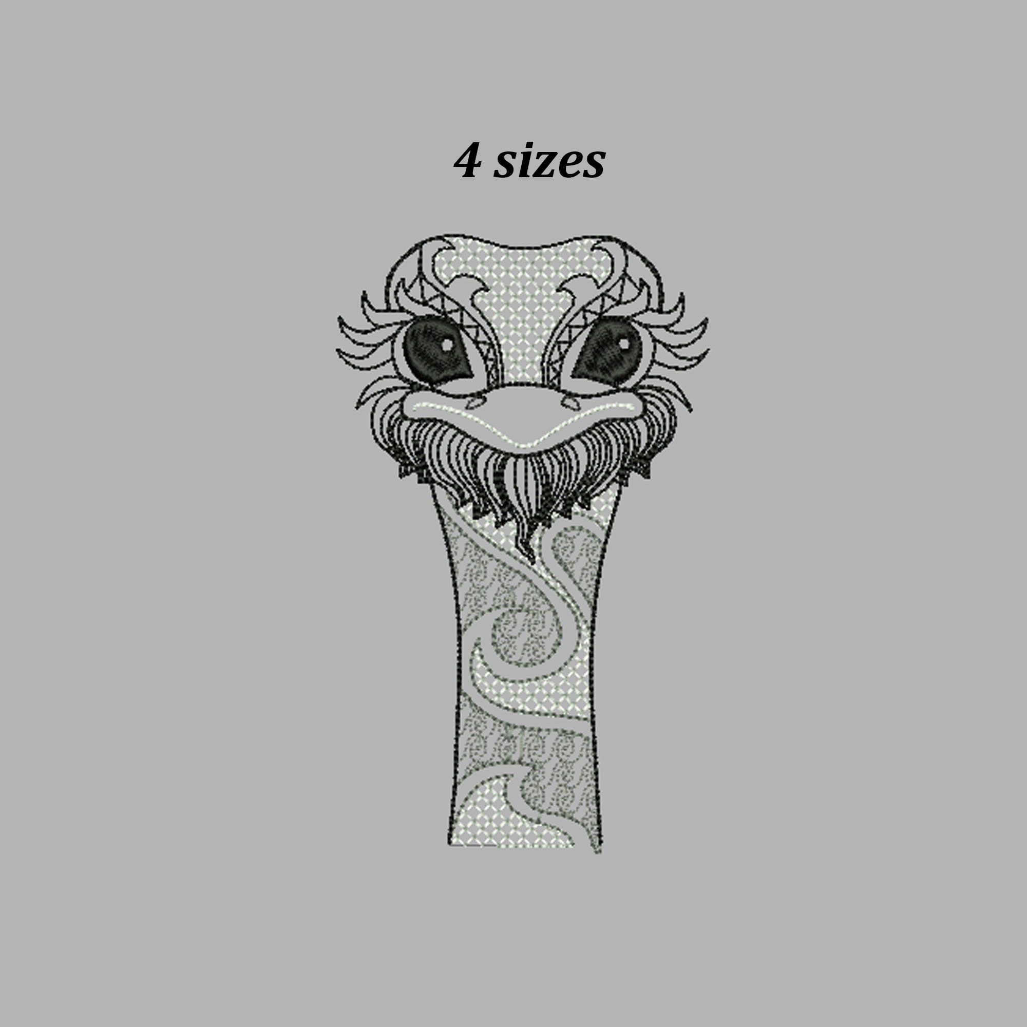 Machine Embroidery Designs Ostrich Birds Machine Embroidery Etsy