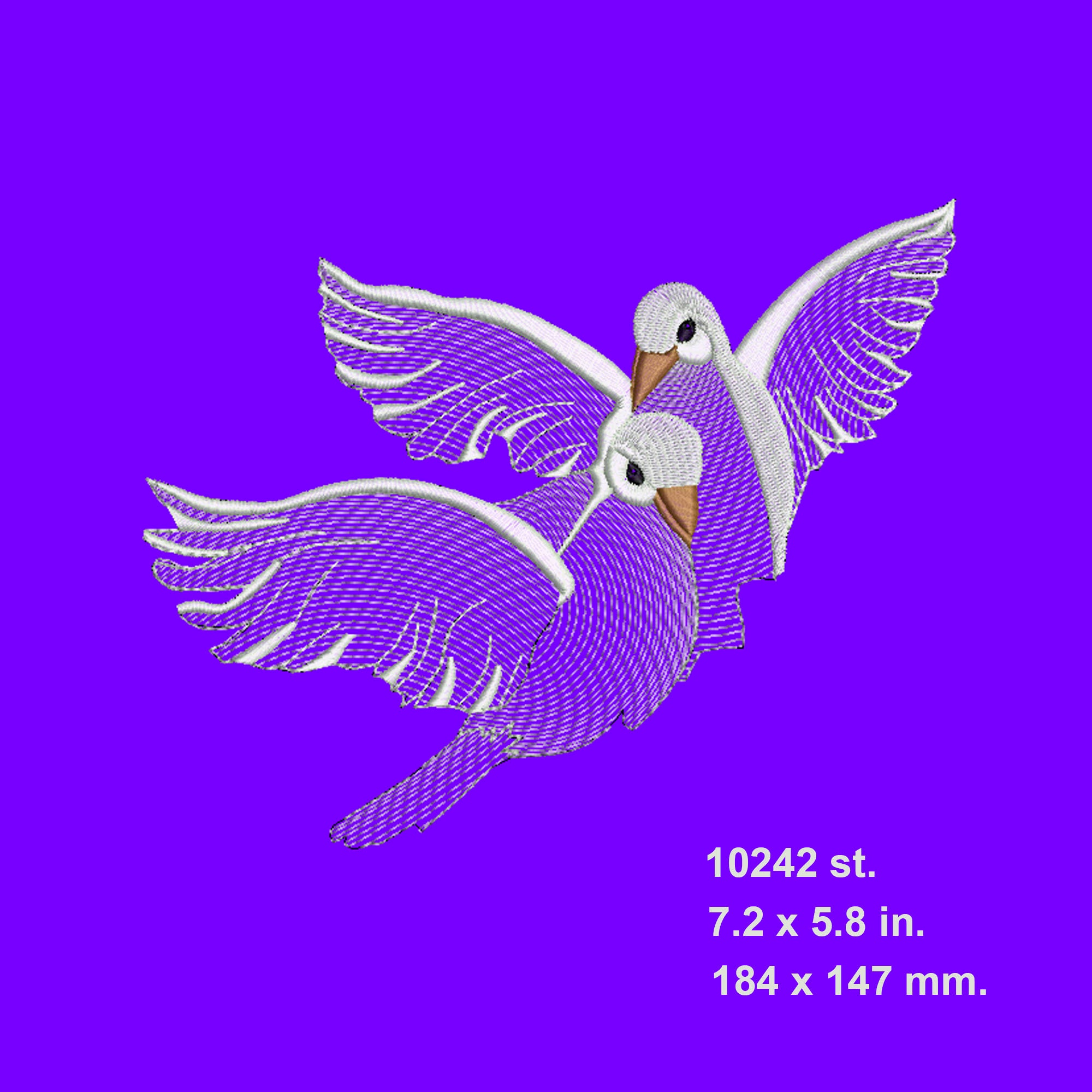 Doves of Peace Embroidery Embroidered Bird Line Art Embroidery Wedding ...