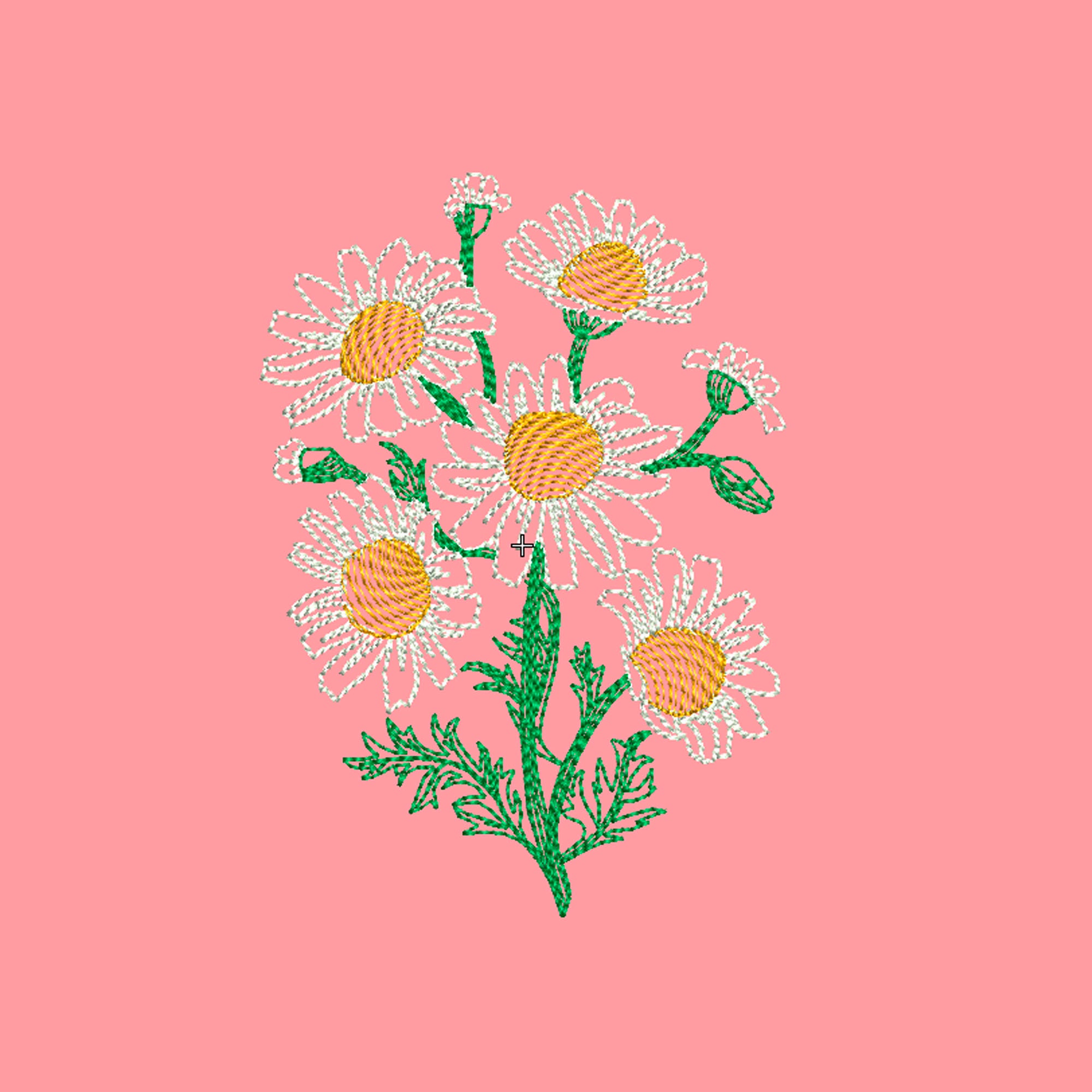 Simple flower embroidery machine Daisy embroidery Wildflower | Etsy