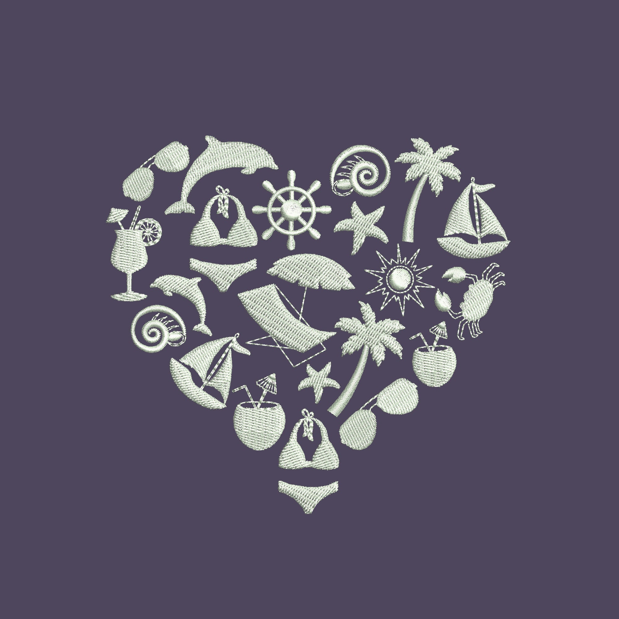 Summer Machine Embroidery Design Love Summer Design Summer | Etsy