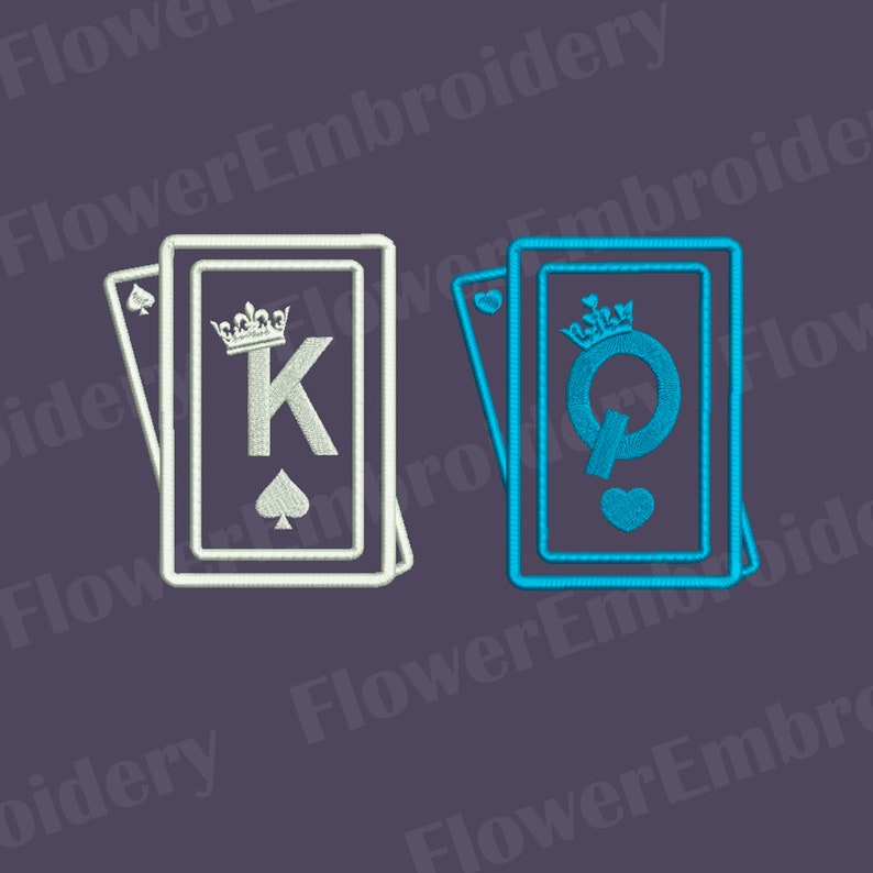 King and Queen Crown Embroidery Designs: Playing Card Tiara (digital ...
