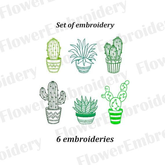 Cactus Embroidery Design Plant Embroidery Design Embroidery - Etsy