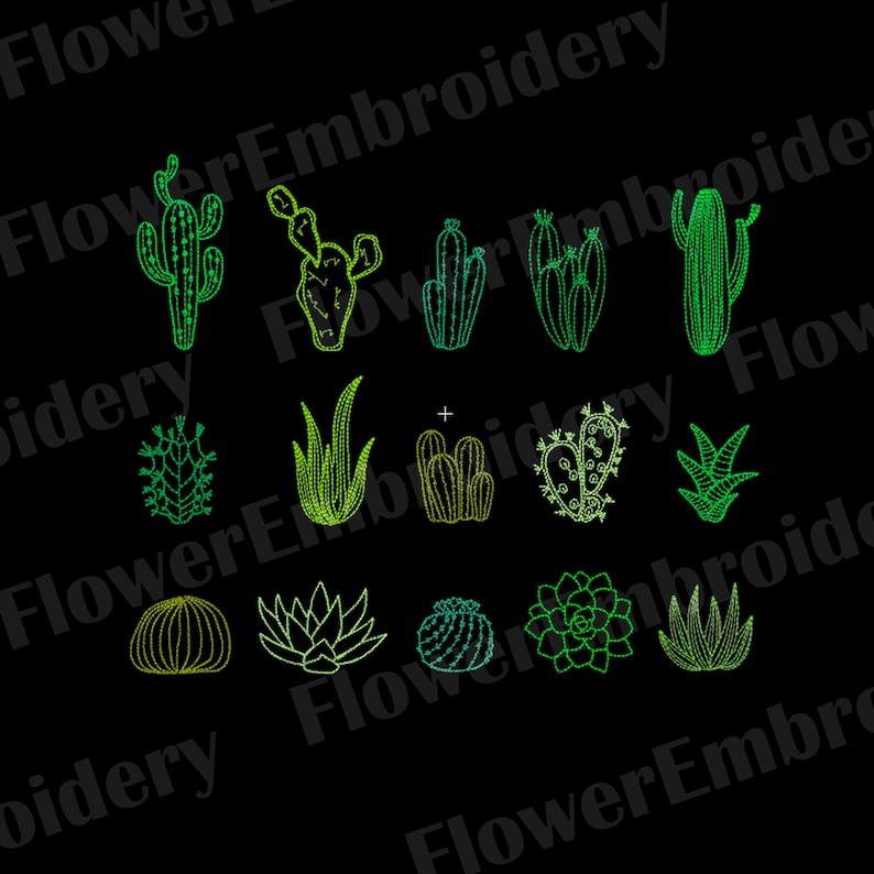 Cactus Embroidery Design Machine Embroidery Designs Cactus - Etsy