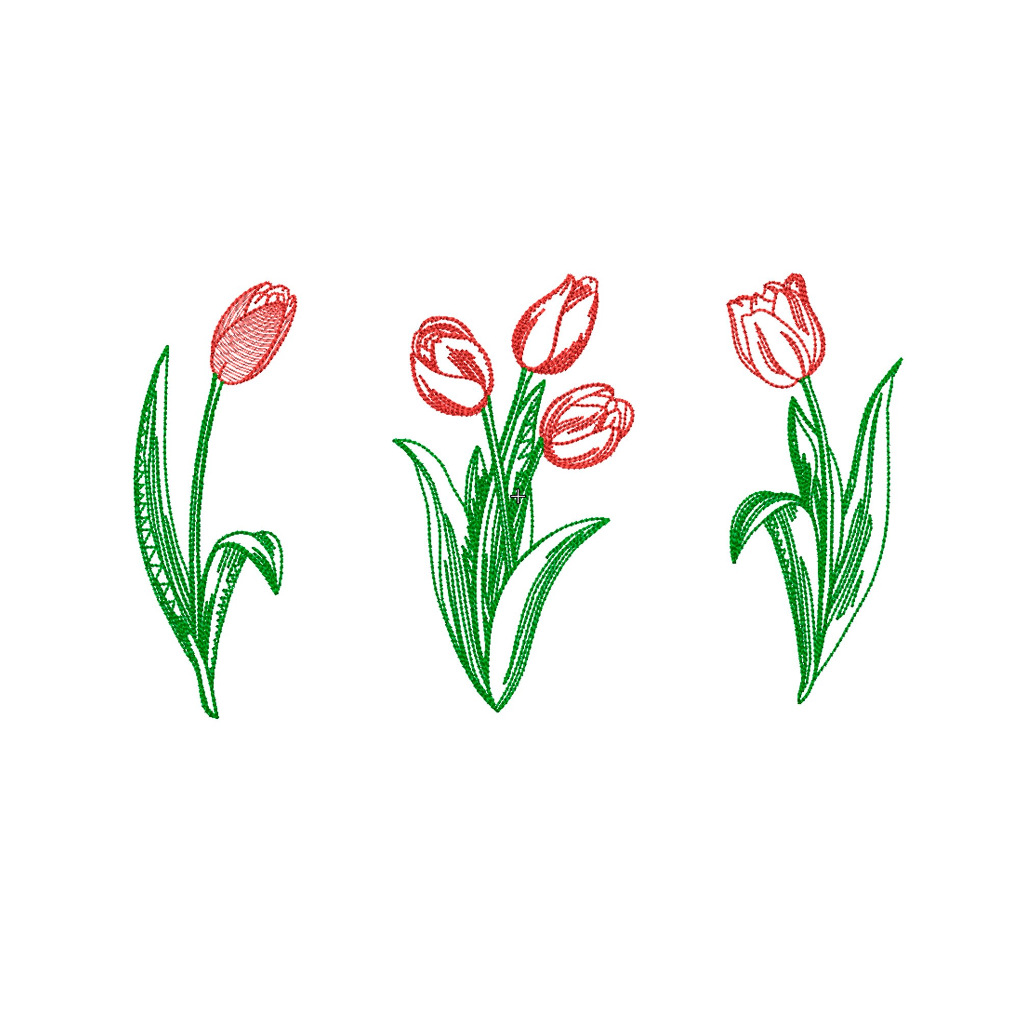 Pink Tulip Embroidery Simple Flower Embroidery Machine Digital - Etsy