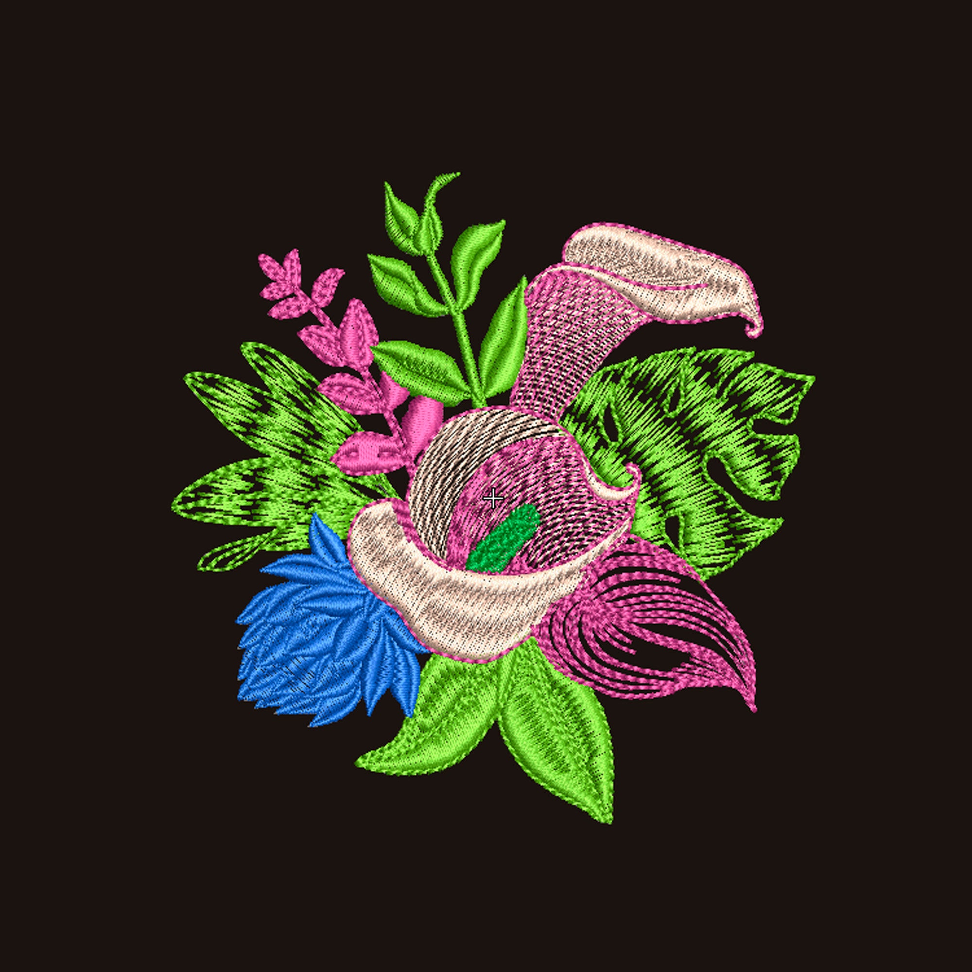 Tropical Flower Machine Embroidery Design Hibiscus Embroidery | Etsy