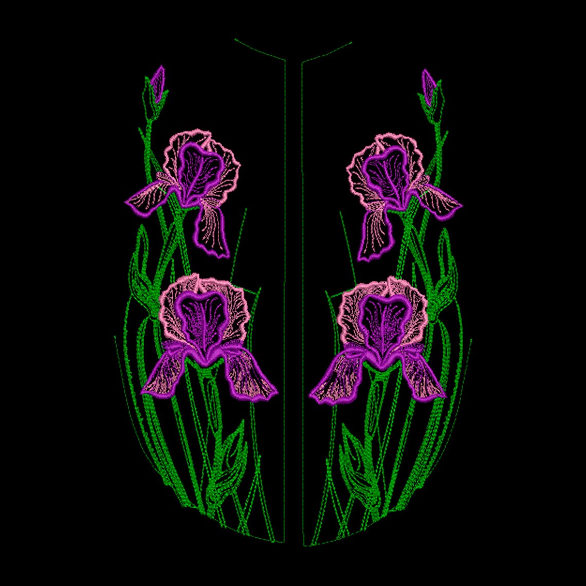 Iris Machine Embroidery Design Blooming Iris Embroidery Design - Etsy
