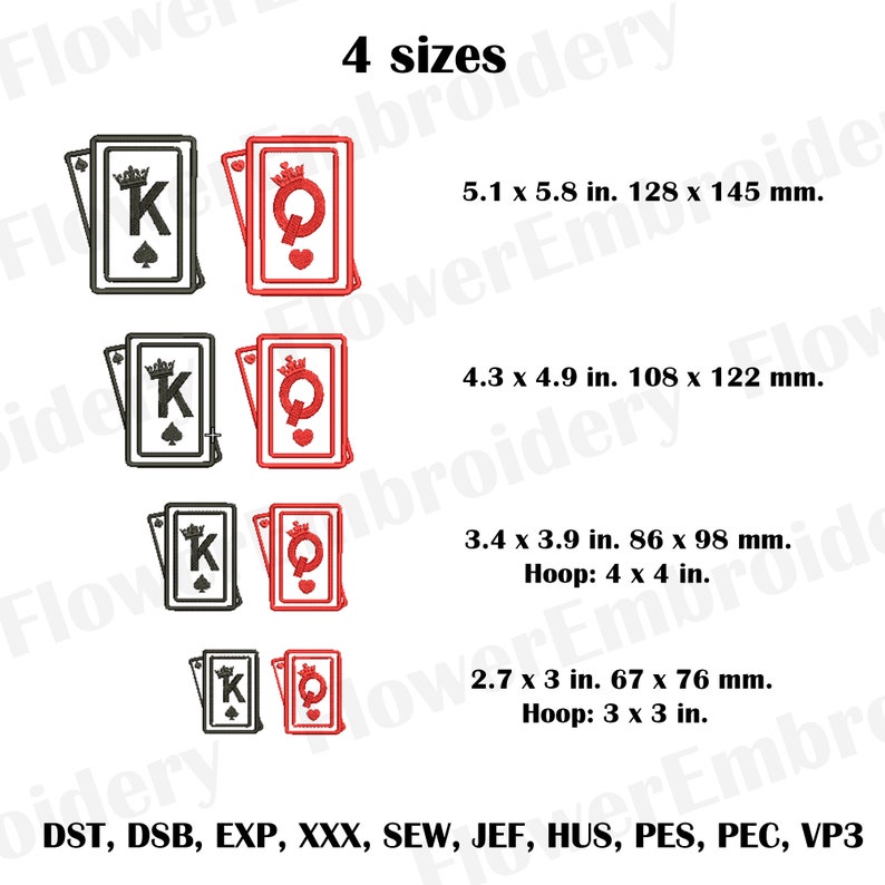 King and Queen Crown Embroidery Designs: Playing Card Tiara (digital ...