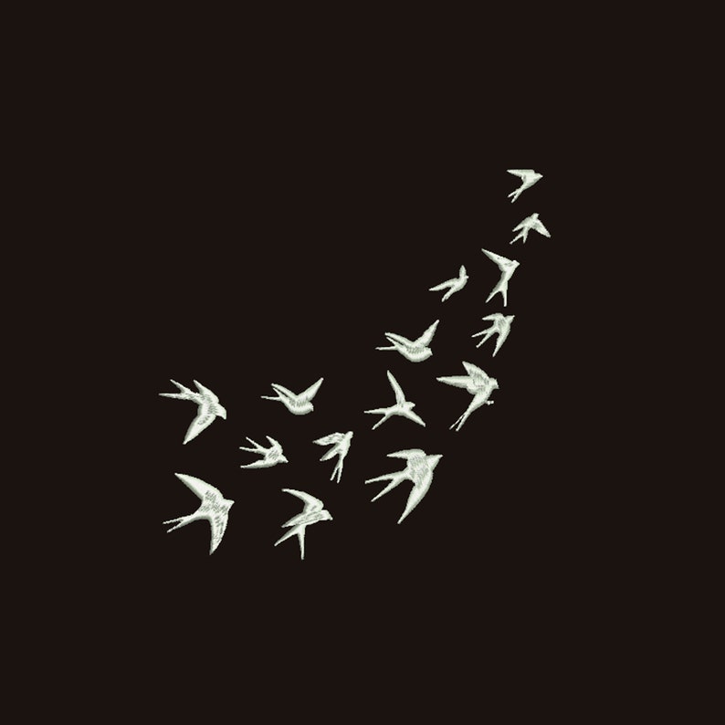 Flock of Birds Embroidery Design Flying Bird Birds Embroidery | Etsy