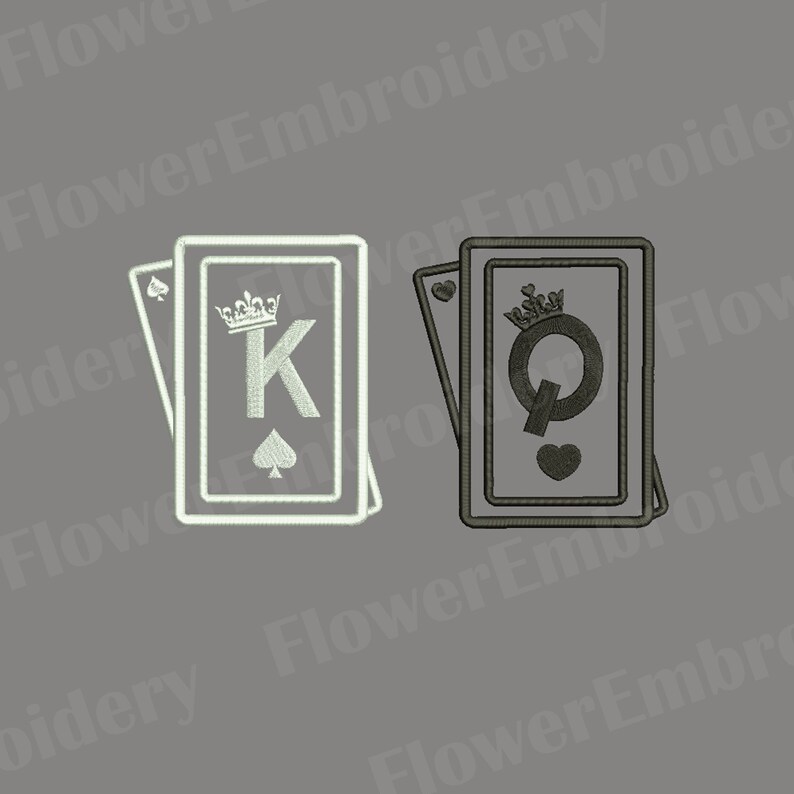 King and Queen Crown Embroidery Designs: Playing Card Tiara (digital ...