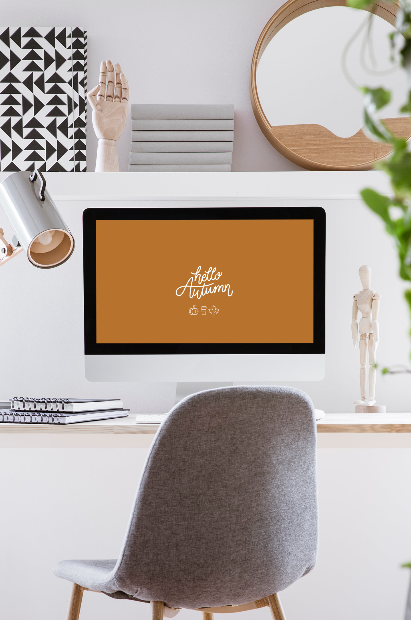 Hello Autumn Fall Desktop Wallpaper Digital Download - Etsy