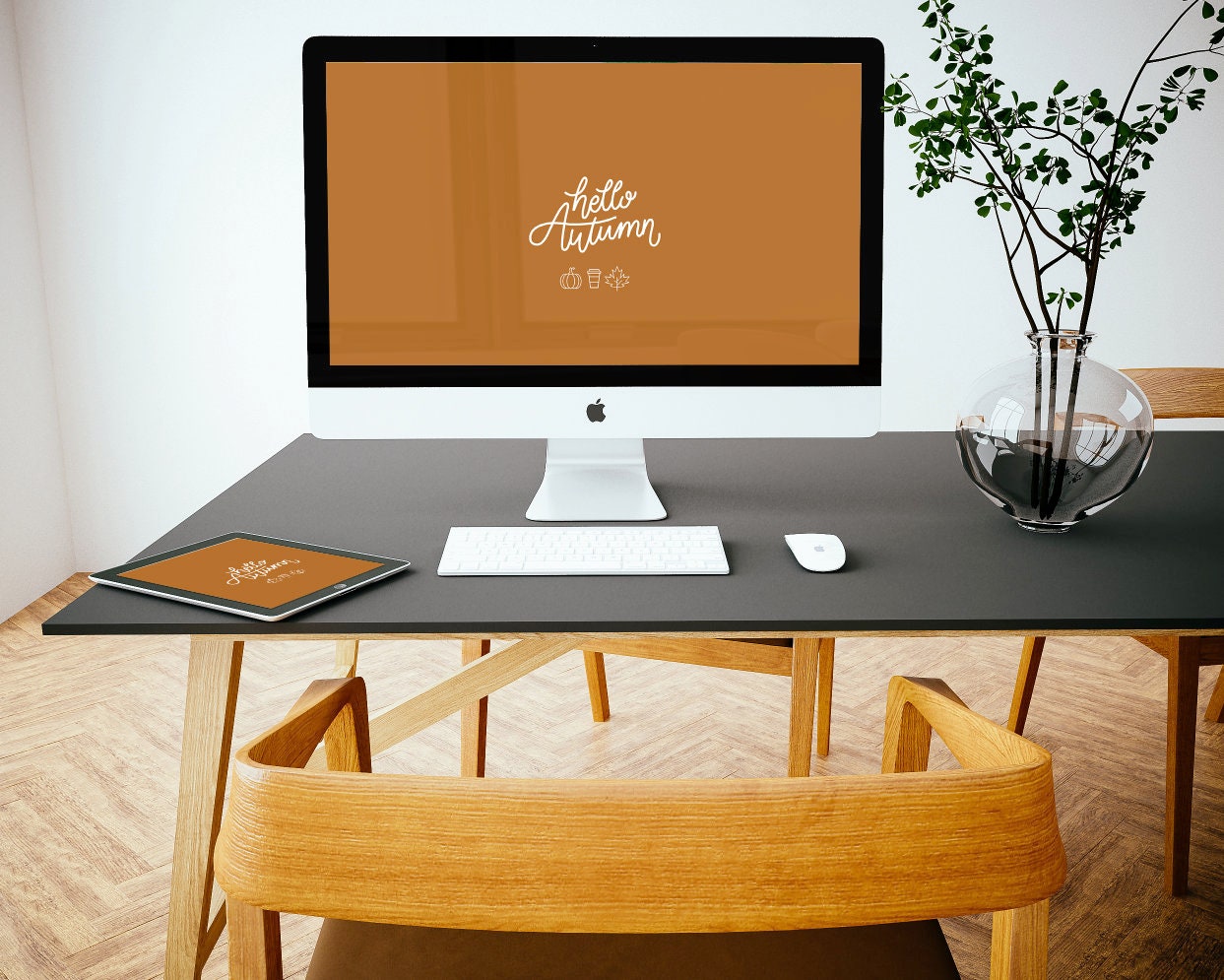 Hello Autumn Fall Desktop Wallpaper Digital Download - Etsy