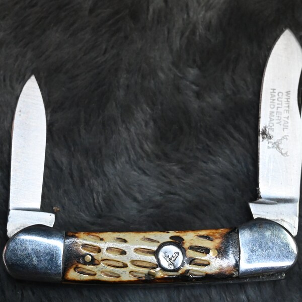 White Tail Pocket Knife - Etsy