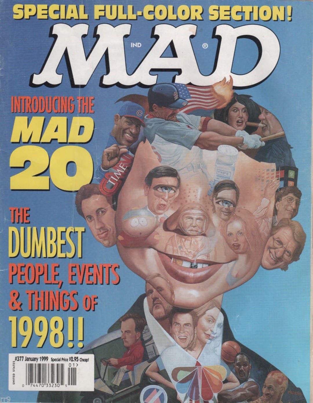 MAD Magazine January 1999 the Dumbest Events,people & Things of 1998 - Etsy