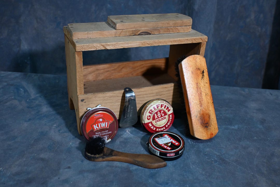 Primitive Handmade Wooden Shoe Shine Box Rustic Wood Foot Rest - Etsy