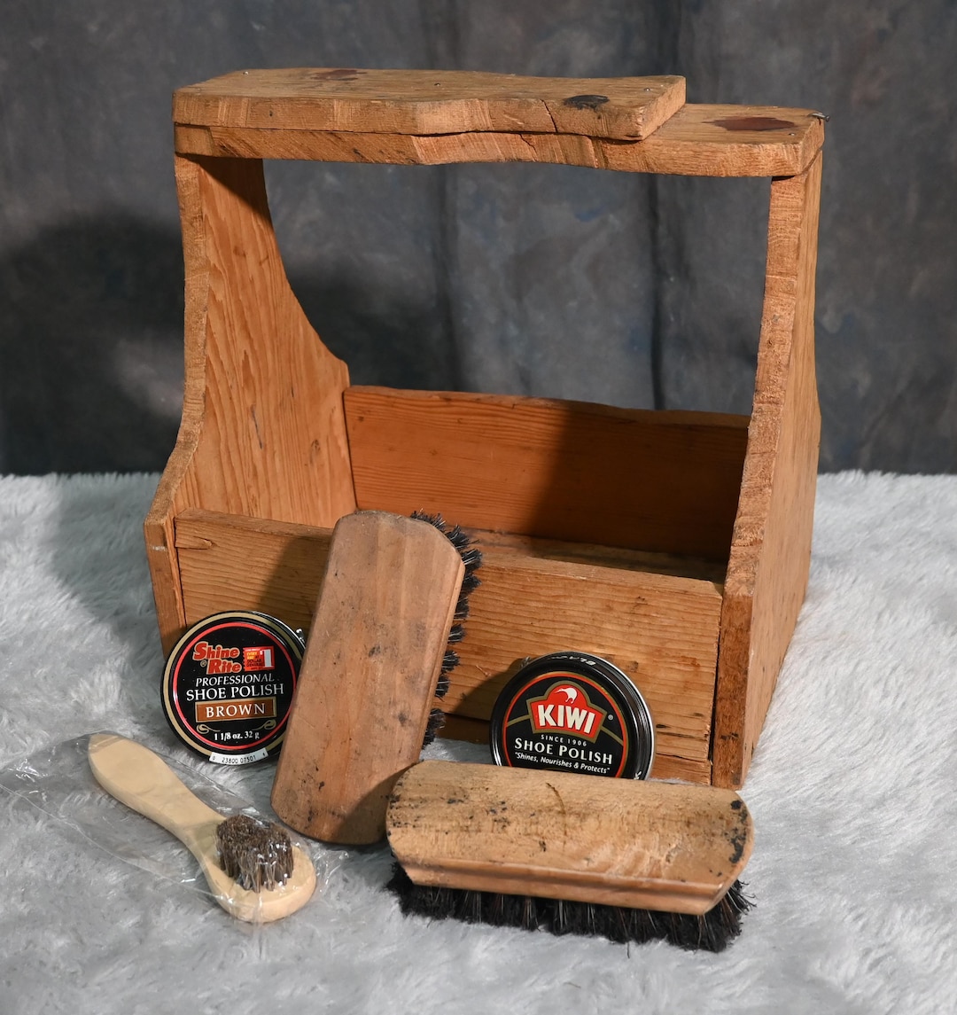 Handmade Primitive Wooden Shoe Shine Box Rustic Wood Foot Rest - Etsy