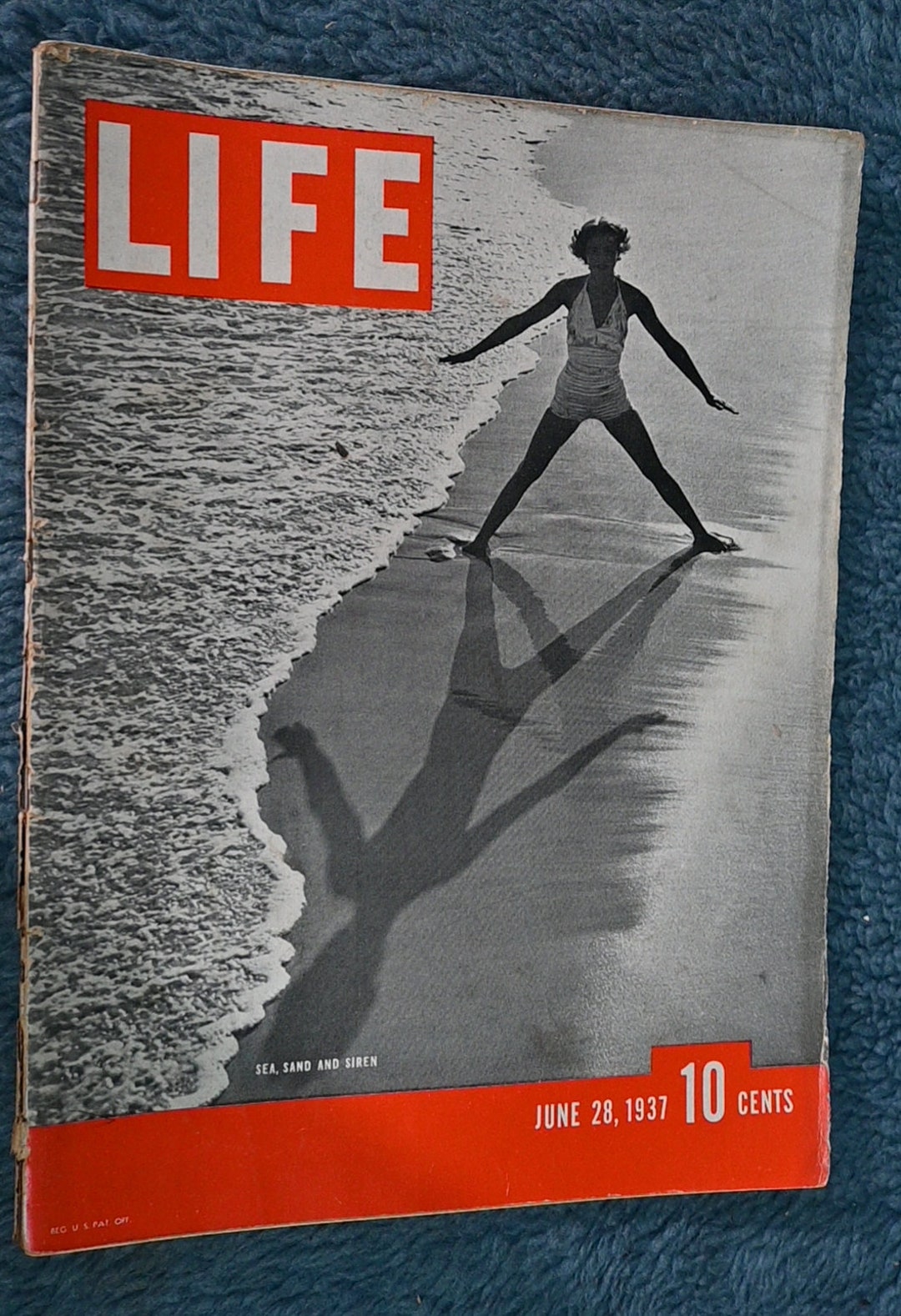 LIFE Magazine Issue June 28, 1937 Beach Scene by Herbert Matter Shore ...