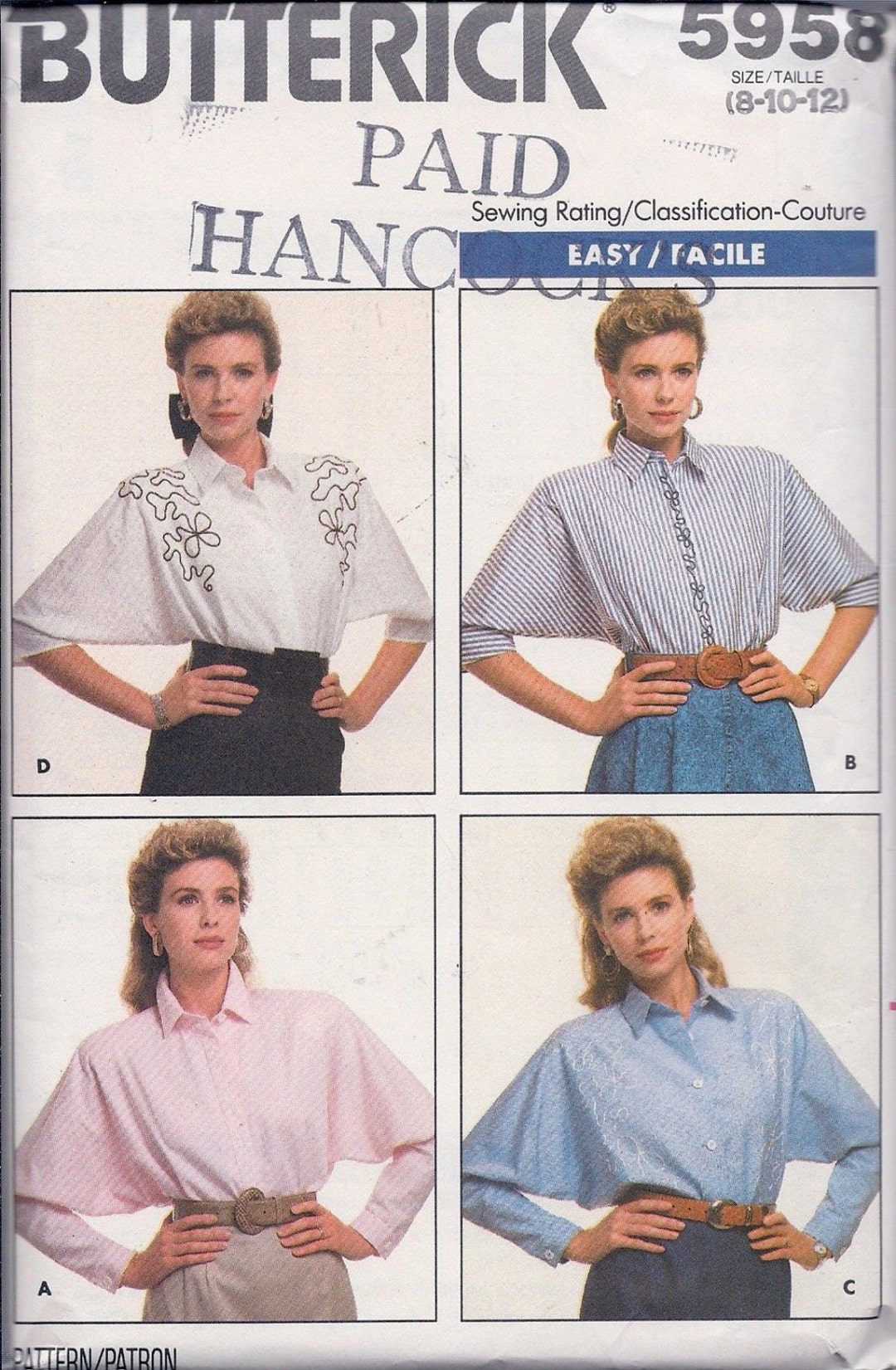 Butterick 5958 Misses' Blouse - Etsy