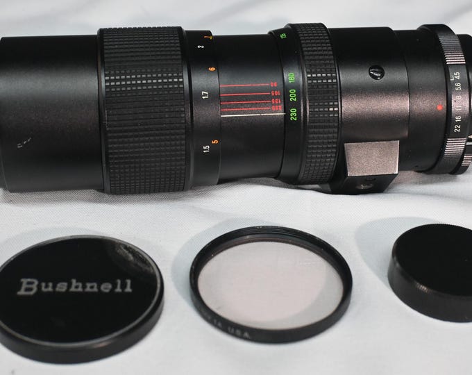 Bushnell Automatic Zoom Camera Lens 1:4.5 F=90~230mm W/ 2 Caps & Carry ...