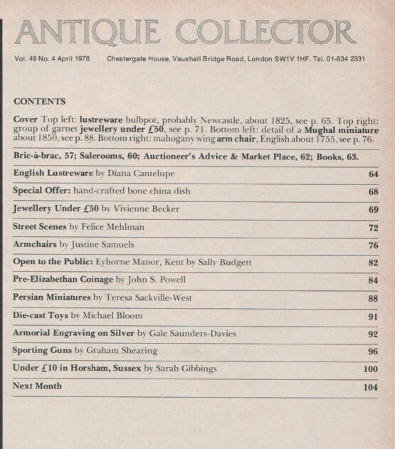 Antique Collector Magazine April 1978 English Lusterware | Etsy