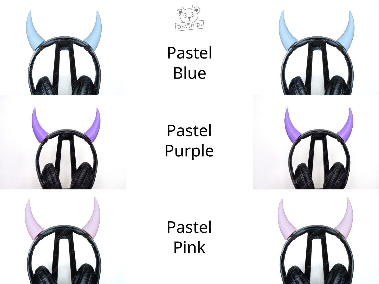 Headset Horns Devil | 3D Printed Headphones Accessory | VELCRO® Brand ...