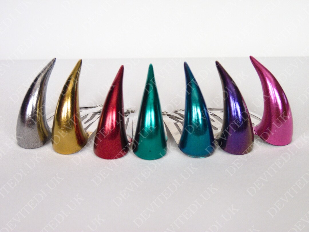 Horn Clips Metallic Devil Demon Oni | Horns Tiny Mini Hairclips ...