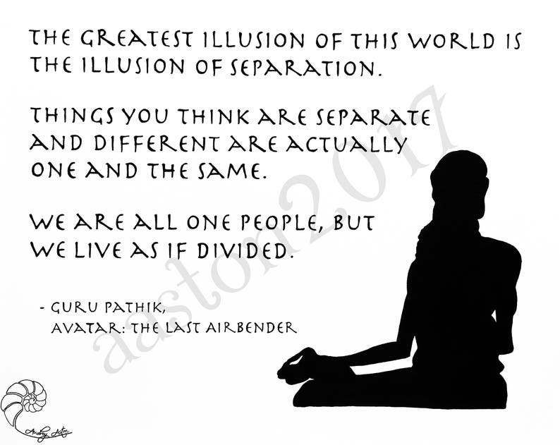 Avatar: the Last Airbender Guru Pathik Hand Drawn Quote - Etsy