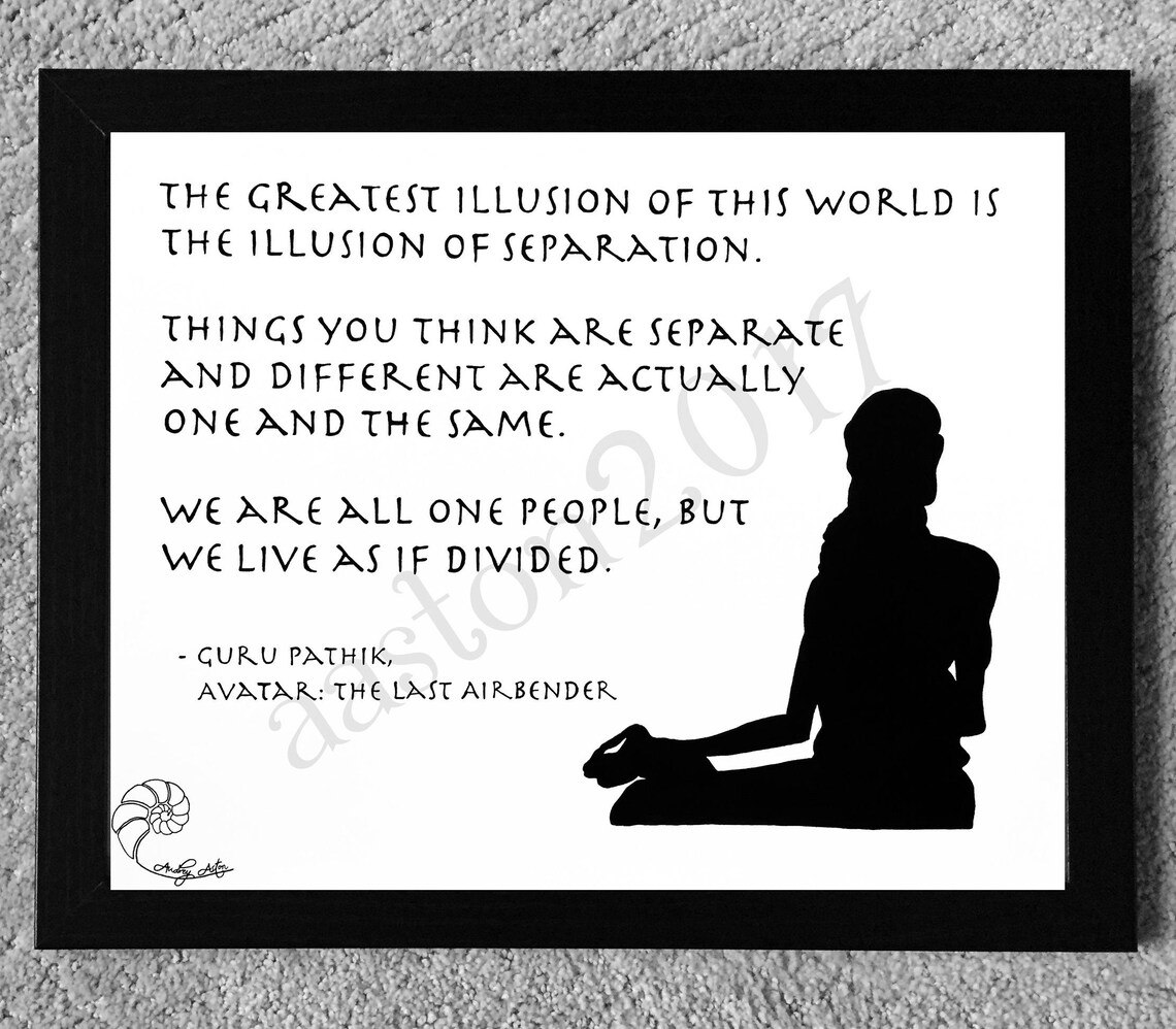 Avatar: the Last Airbender Guru Pathik Hand Drawn Quote | Etsy