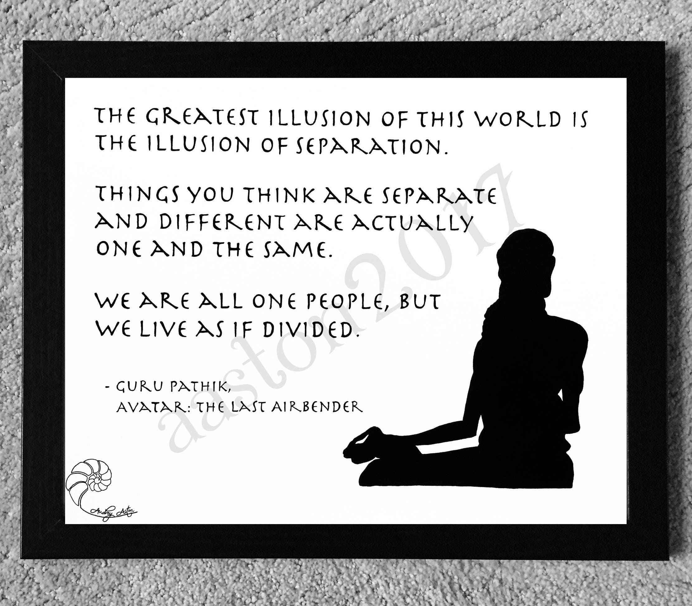 Avatar: The Last Airbender Guru Pathik Hand Drawn Quote | Etsy